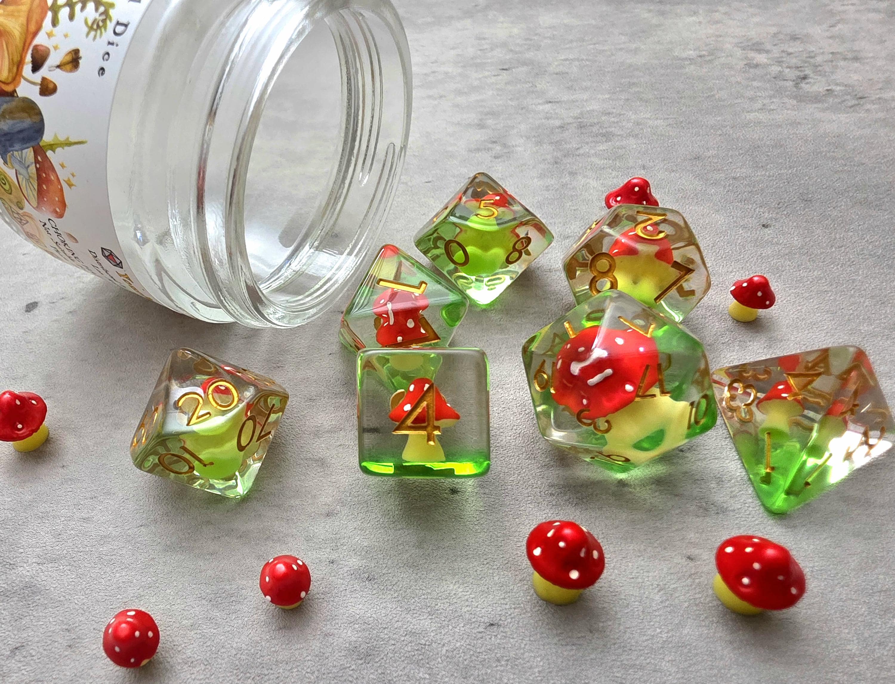 Red Mushroom Themed Poison Mushroom Dice Set D&D Dice DND - Etsy