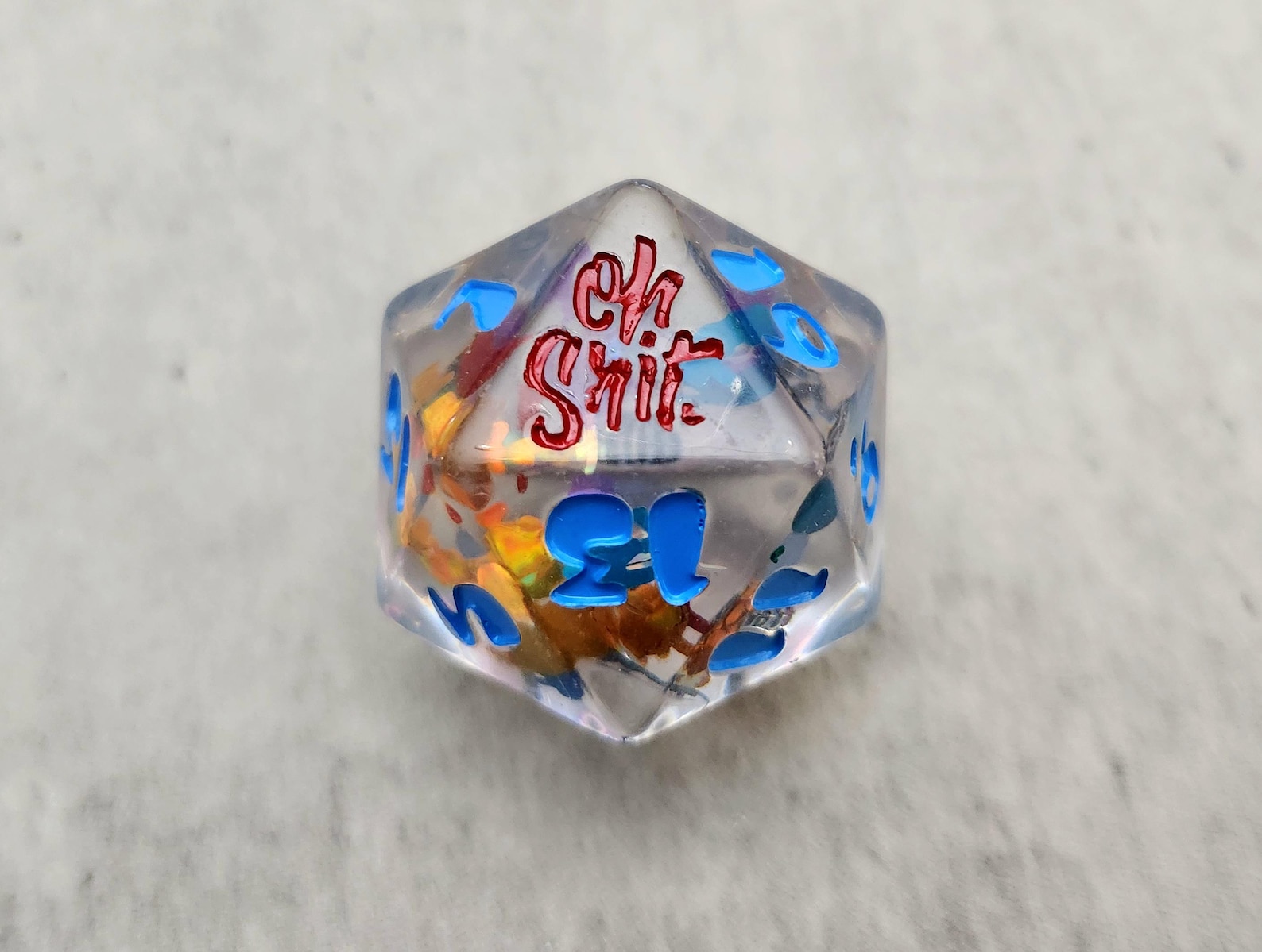 Chonk D20 Dice Middle Finger Confetti, D&D Gaming (34mm) - Etsy