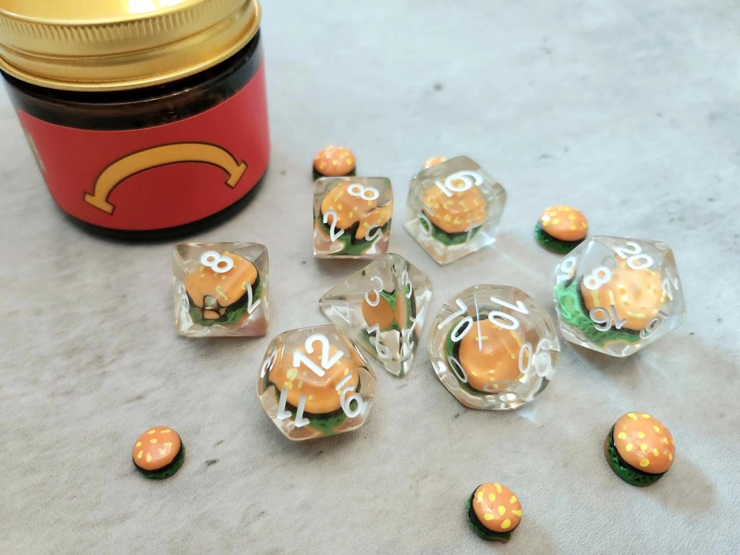 Unhappy Meal Hamburger Burger Dice Set D&D Dice DND - Etsy