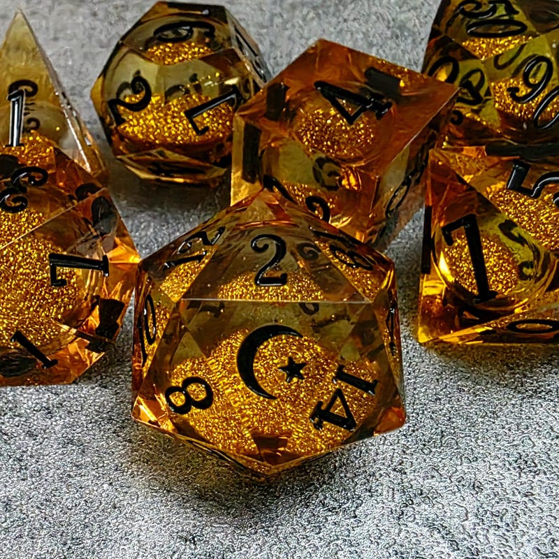 Dice Moon Gold - Etsy