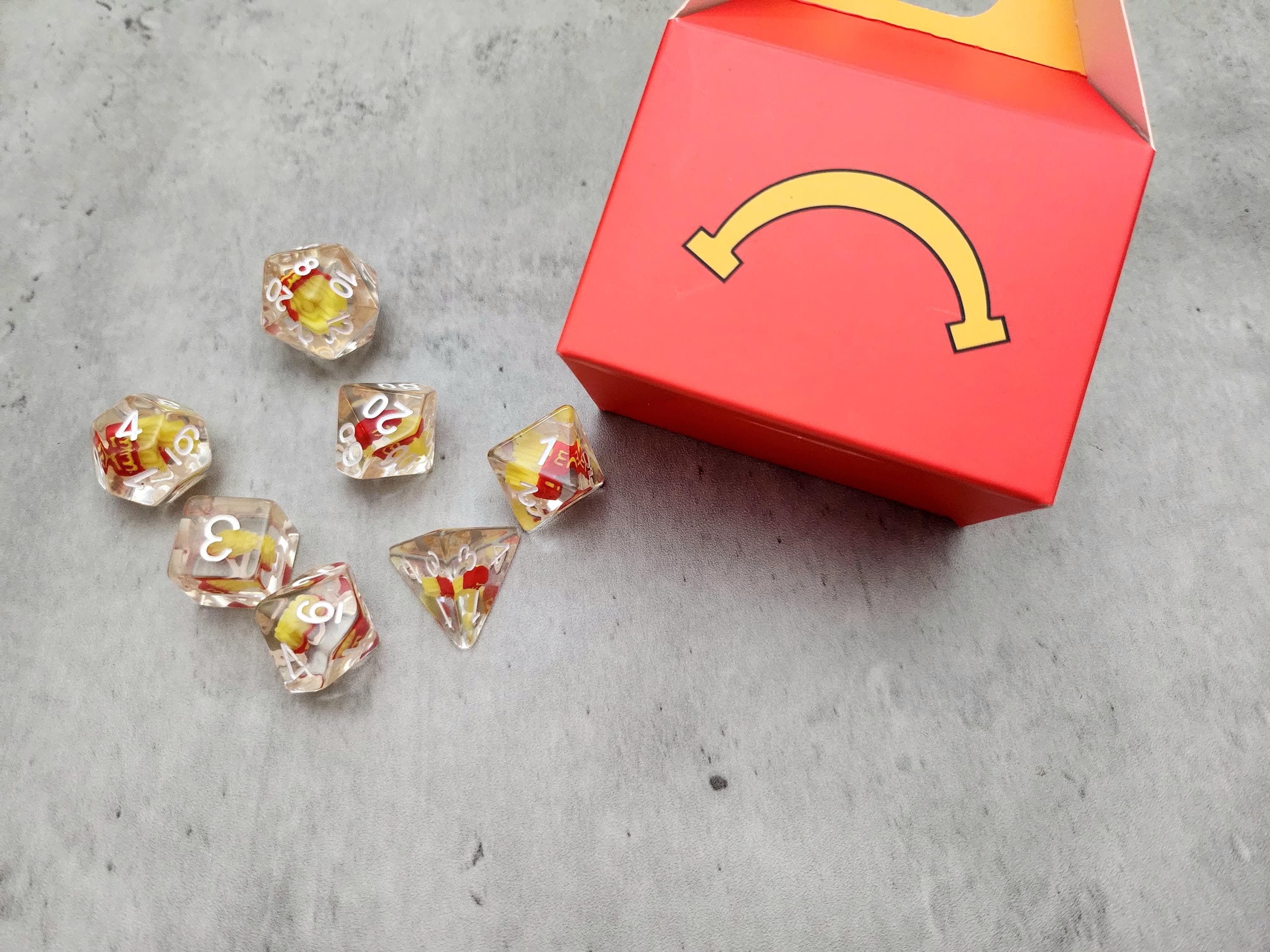 Unhappy Meal Box Hamburger Fries Coke Burger Dice Set D&D Dice DND - Etsy