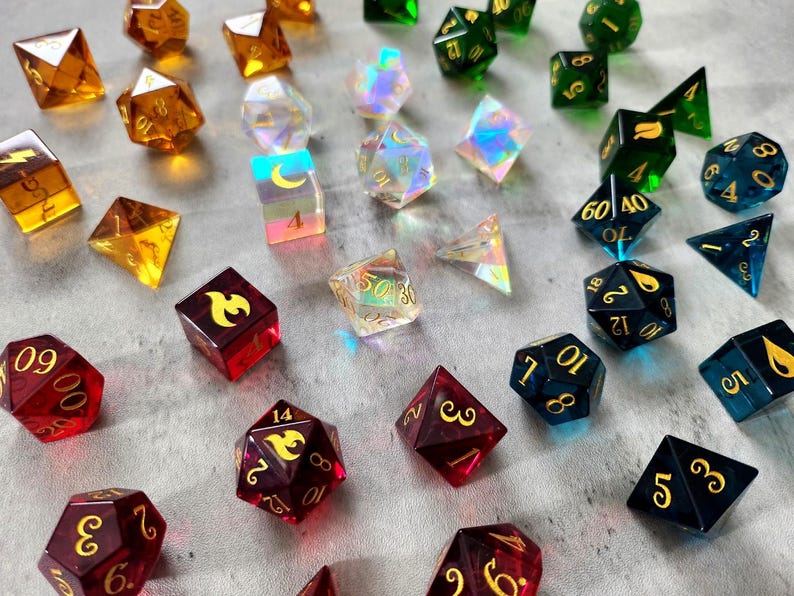 Crystal Glass Moon Dice Set: D&D, DND - Etsy