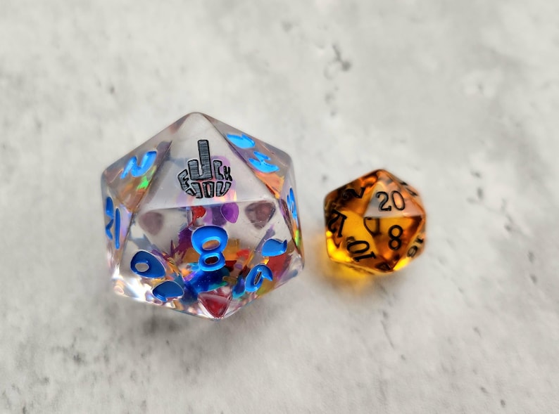 Chonk D20 Dice Middle Finger Confetti, D&D Gaming (34mm) - Etsy