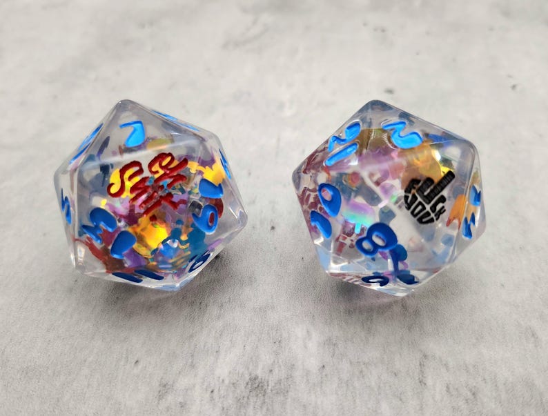 Chonk D20 Dice Middle Finger Confetti, D&D Gaming (34mm) - Etsy