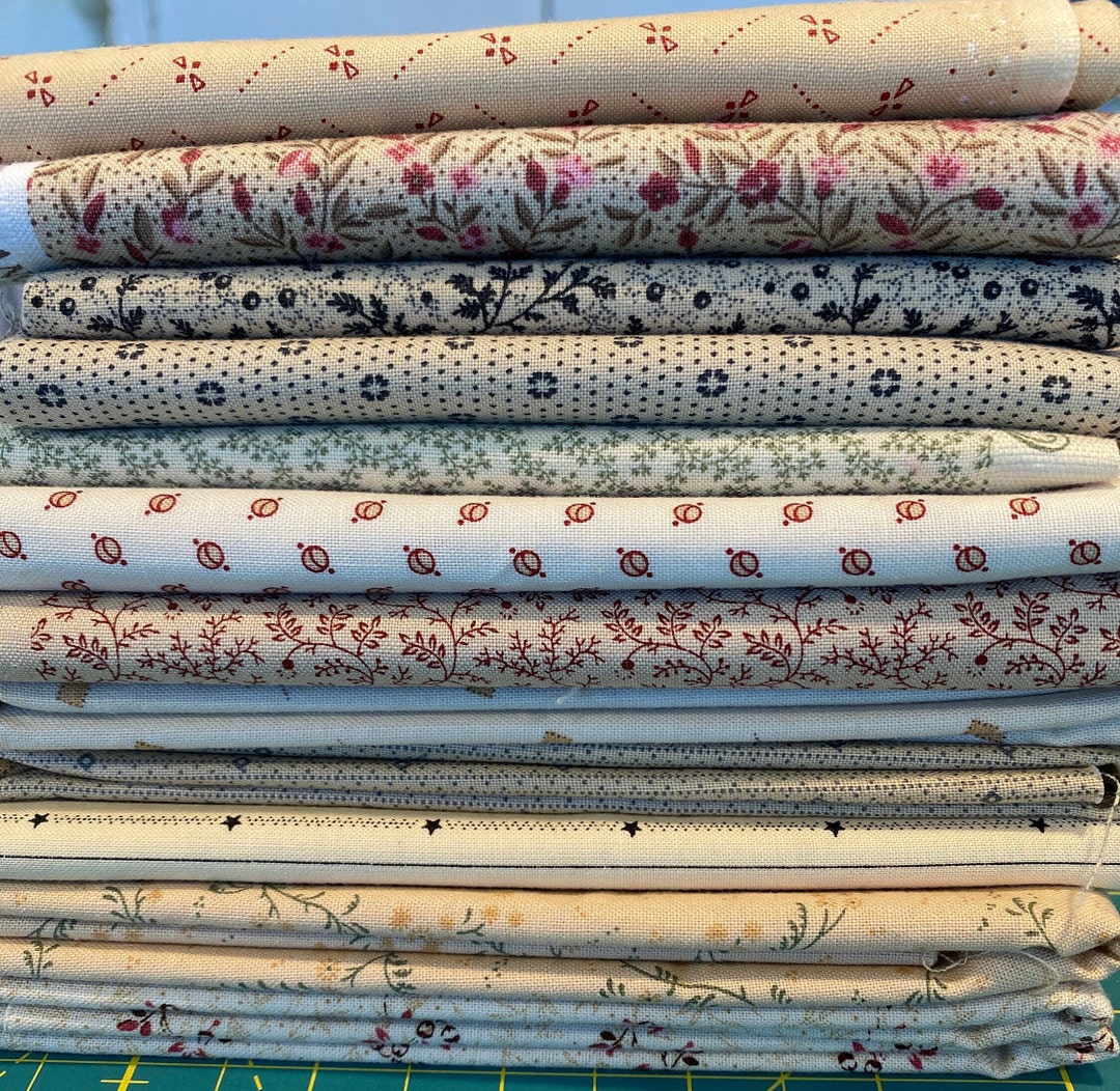 12 Different Prints Reproduction Civil War Lights Cotton Fabric Stash ...