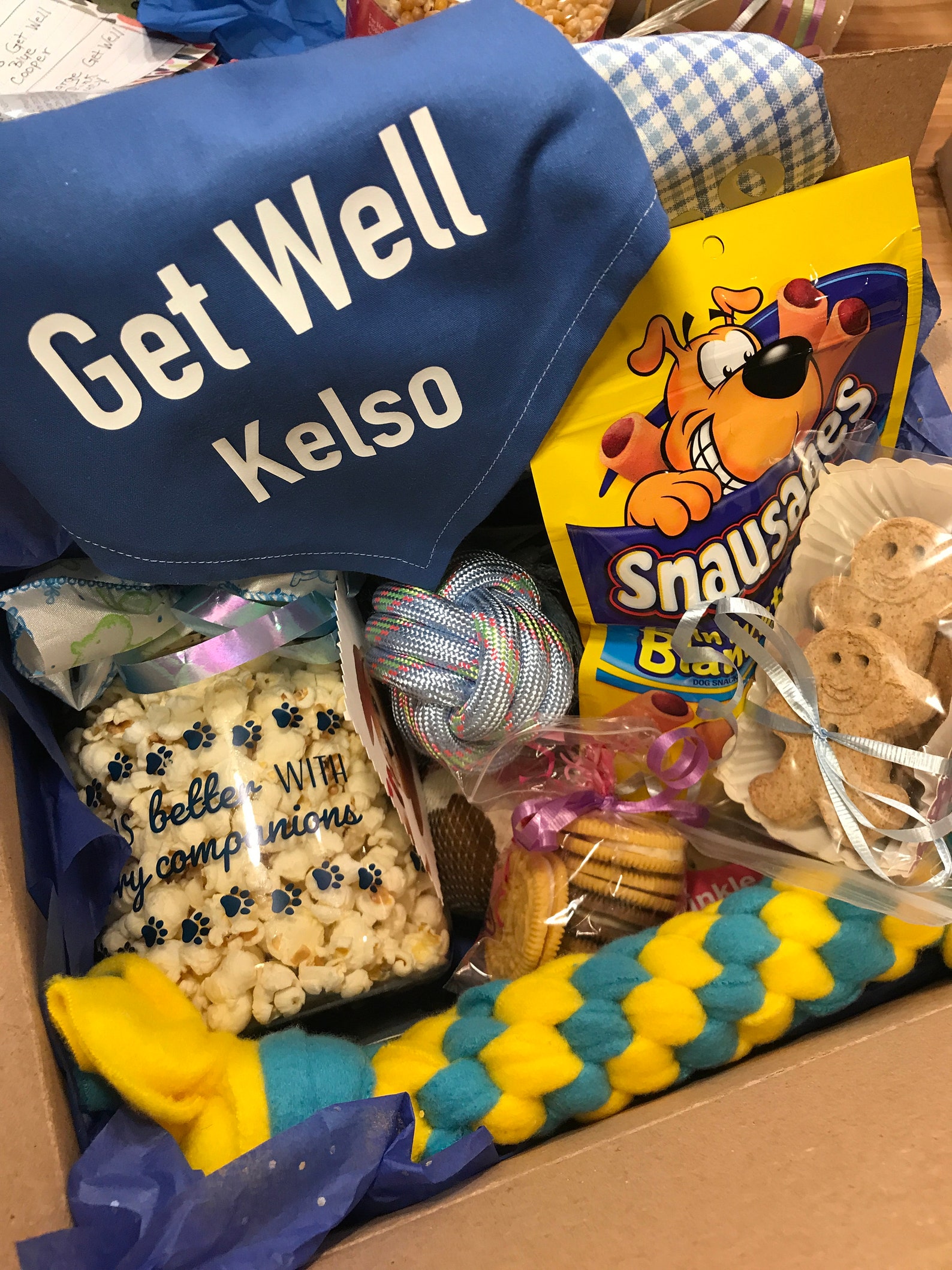 Personalized Sick Dog Gift Box Dog Get Well Basket Dog Care Package Dog ...