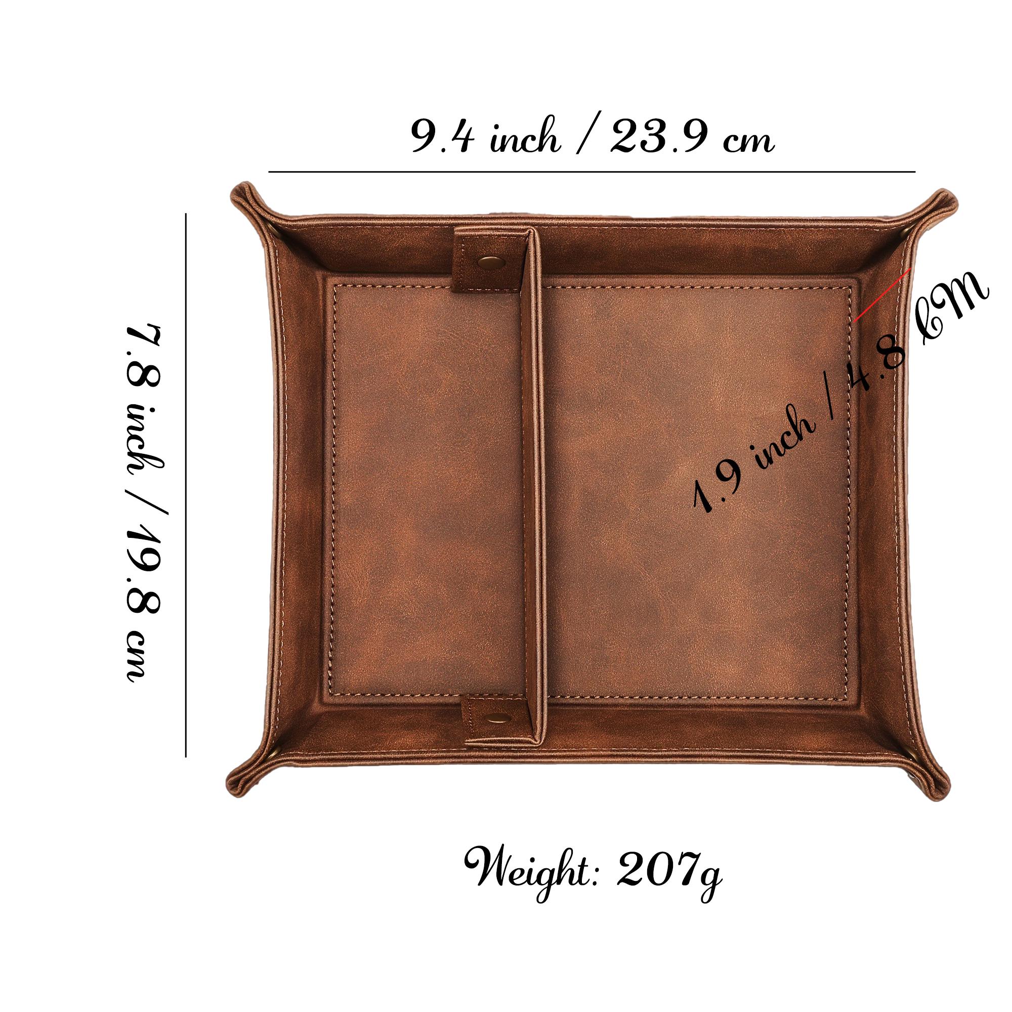 Personalized Leather Valet Tray – Custom UV Print Catchall Organizer ...