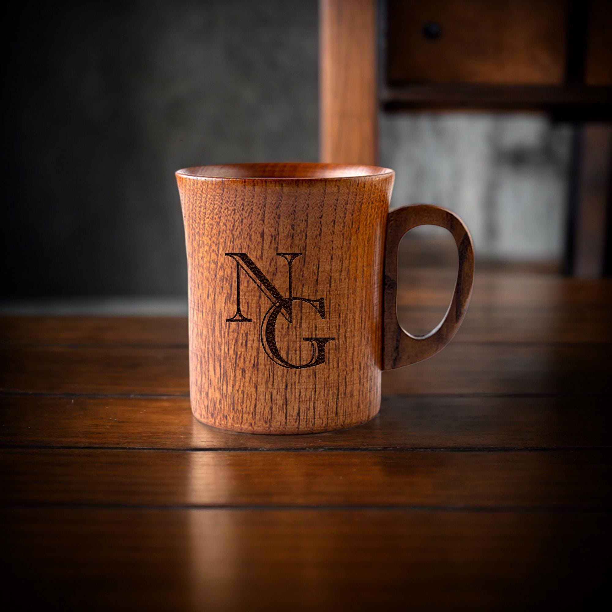 Custom Wood Bourbon Whiskey Glass Cup Mug Custom Engraved Groomsmen ...