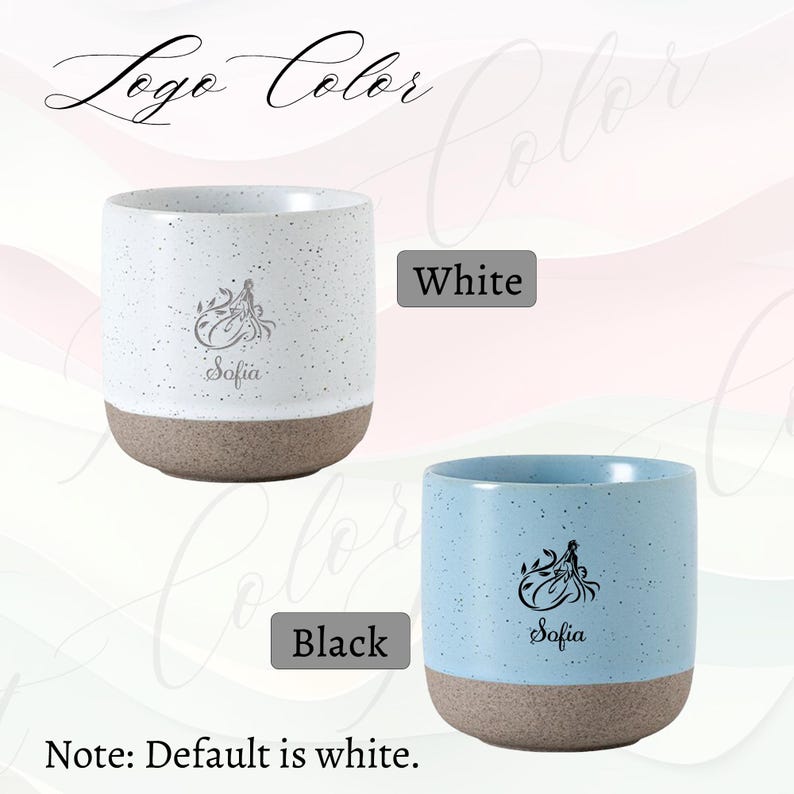 Custom Logo Cup 6oz, Personalized Speckled Ceramic Cup for Women ...