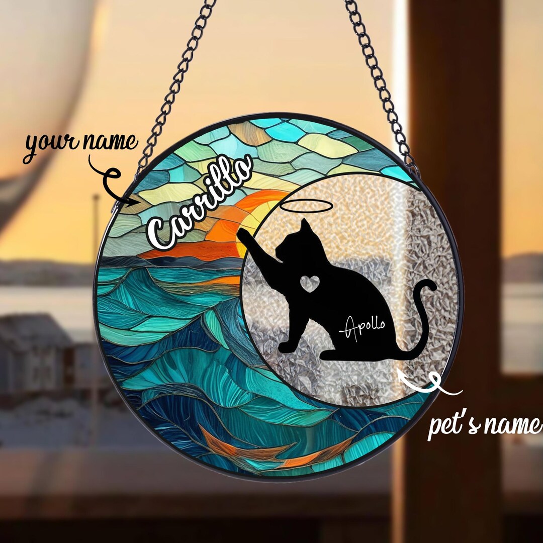 Pet Memorial Suncatcher for Windows Memorial Ornament, Pet Sympathy ...
