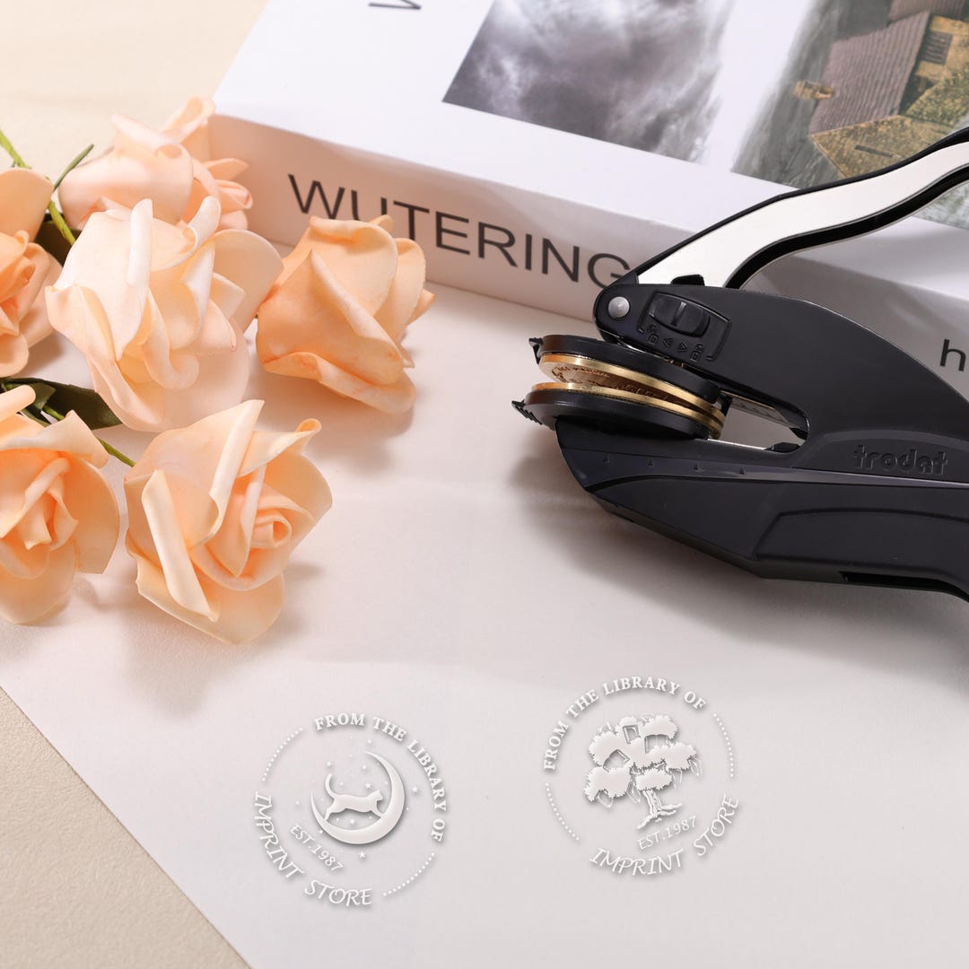 Custom Embosser - Best Gift for Book Lover - Metal Plate, Clear ...