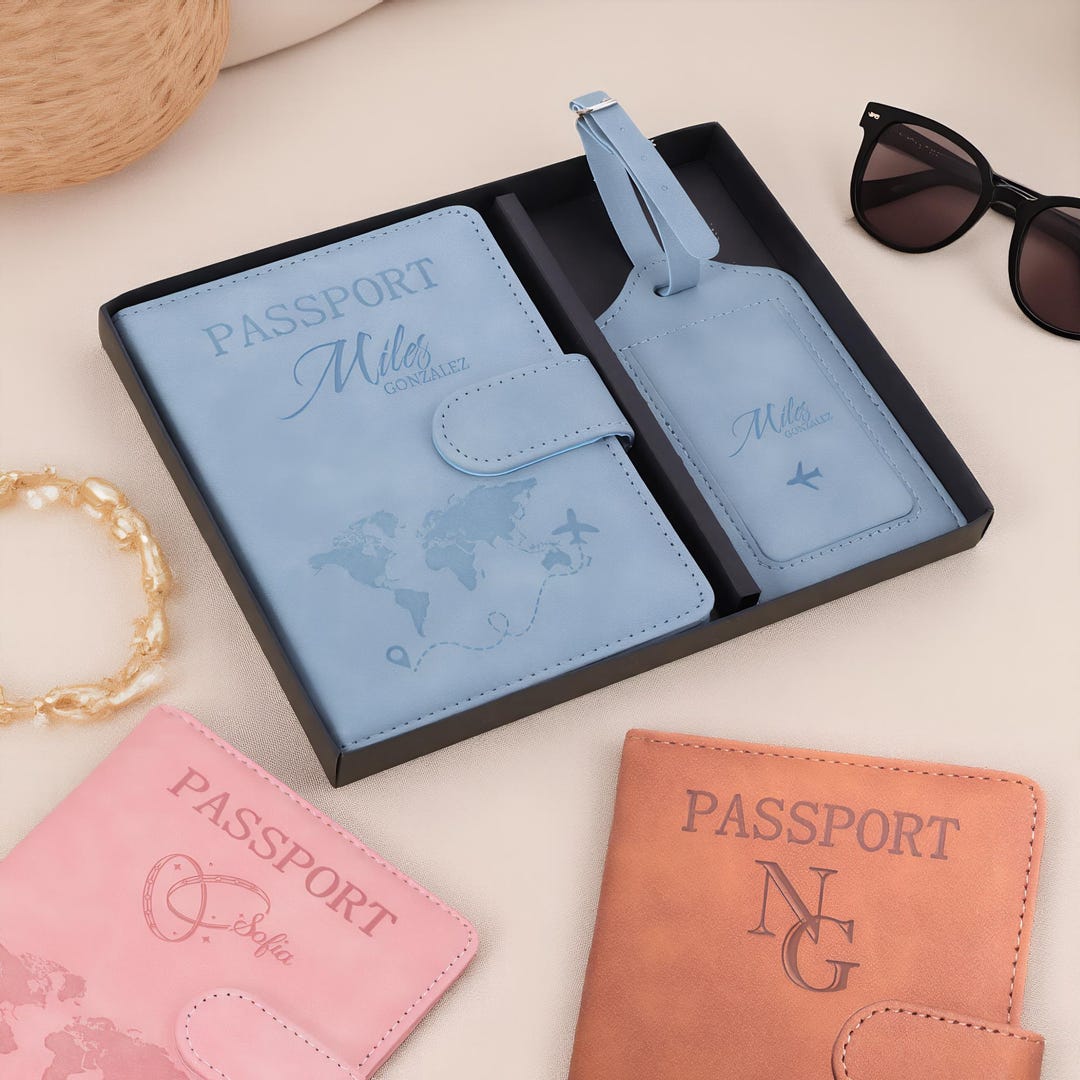 Custom Passport Wallet Honeymoon Gifts, Custom Luggage Tag - RFID ...