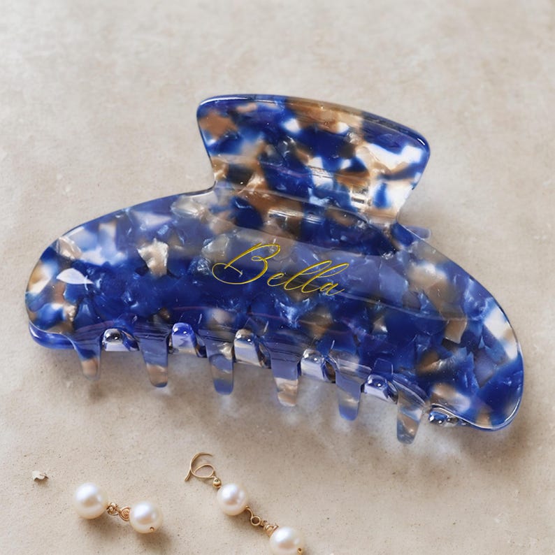 Engraved Acetate Hair Claw Clip – Personalized Name Hair Clip, Custom ...
