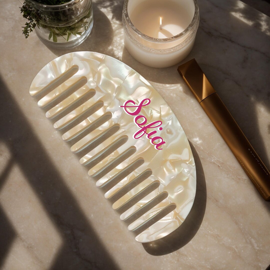 Personalized Comb With Name – Custom Wide Tooth Hair Comb – Bridesmaid ...