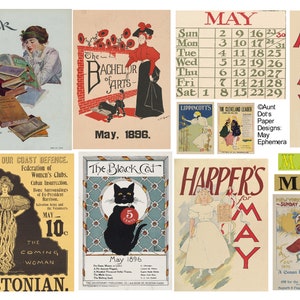 Months of the Year Vintage Ephemera: 12 Pages for Junk Journals ...