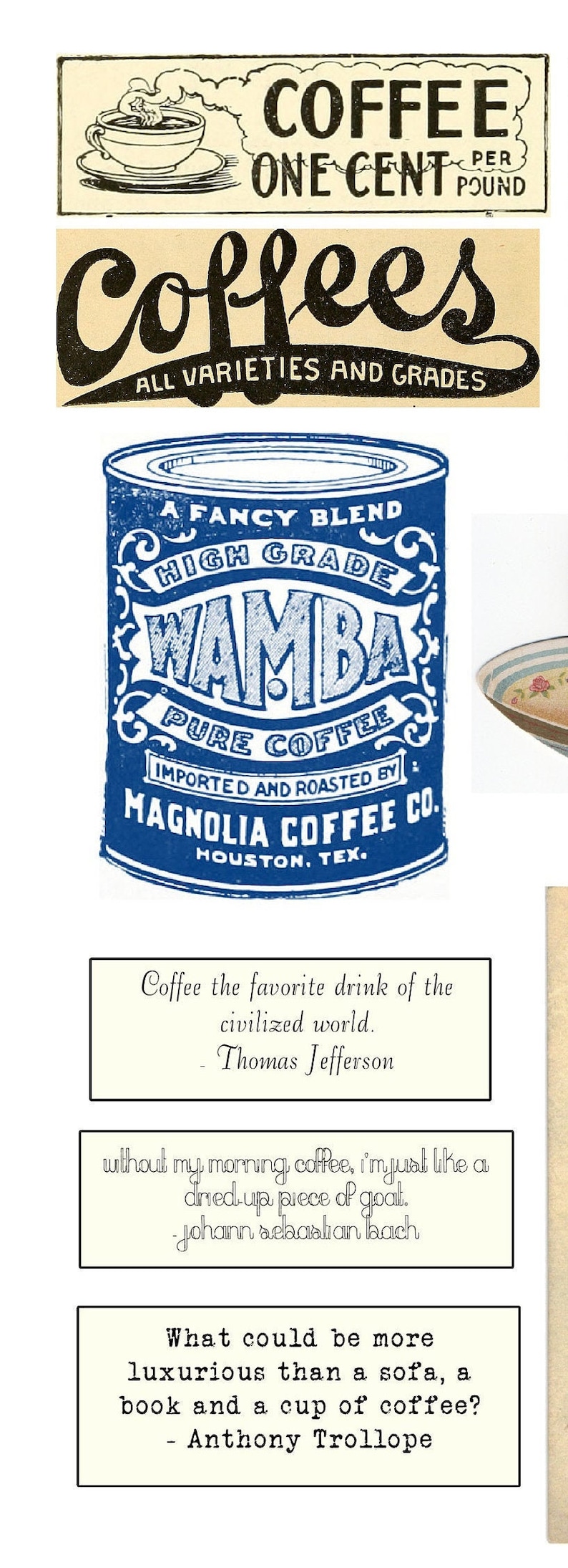 Coffee Ephemera Digital Download - Etsy