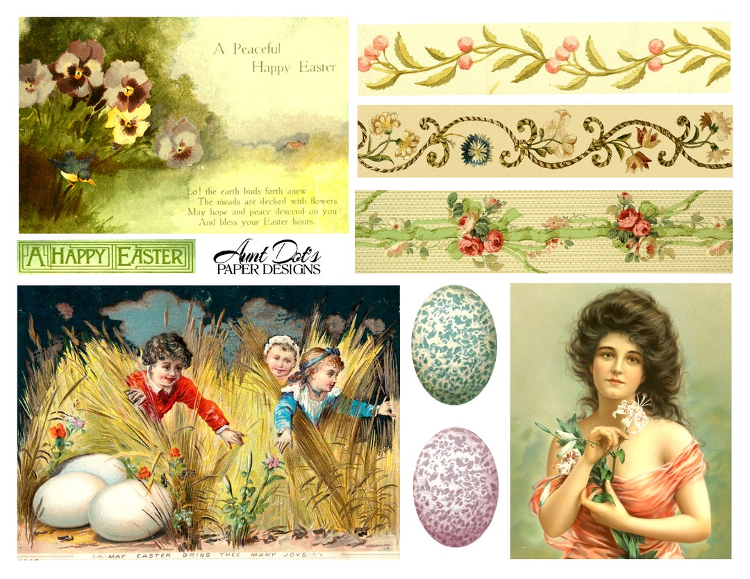 Eclectic Easter Ephemera 10 Pages of Vintage Easter Images for Junk ...