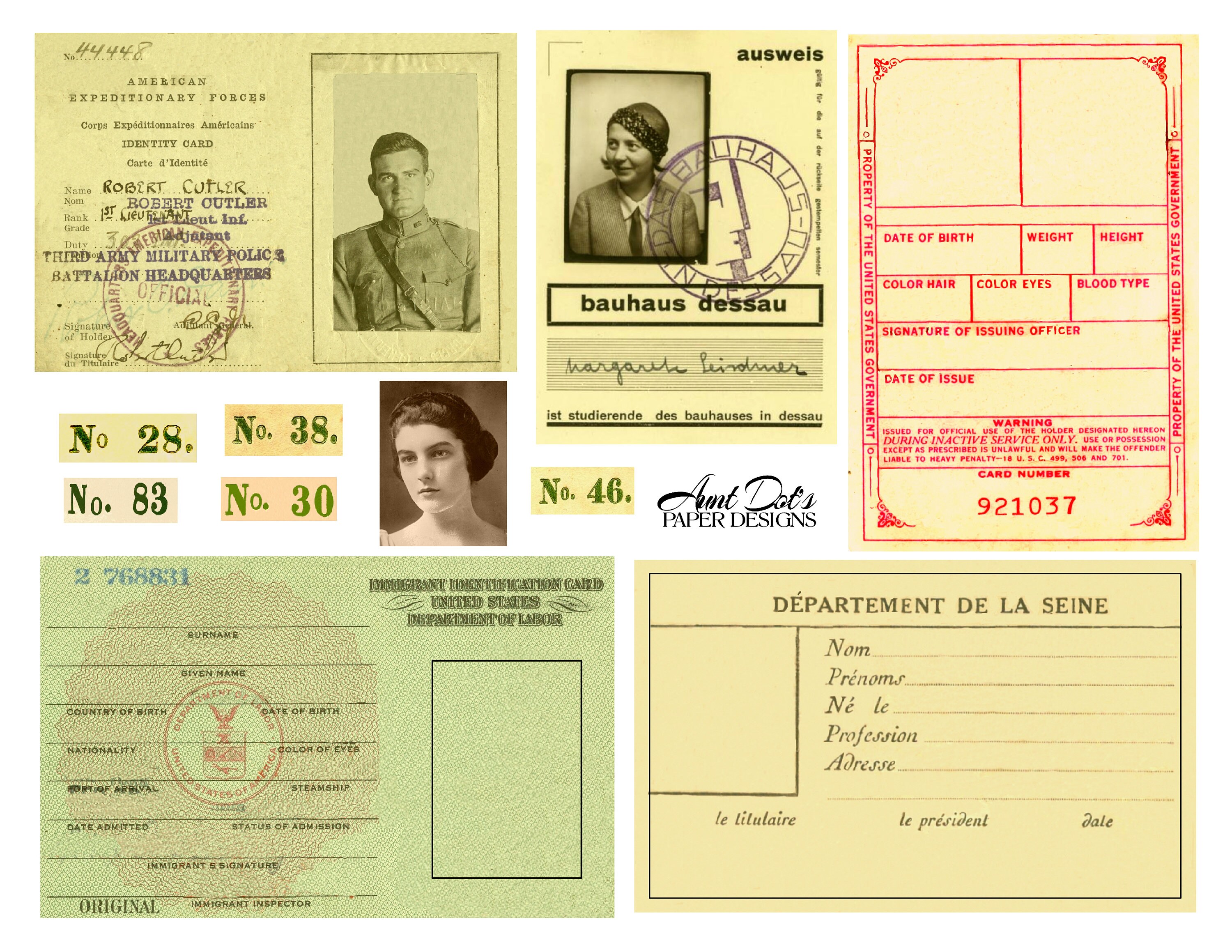 Vintage ID Cards Invoices Receipts: 10 Pages of Ephemera for - Etsy