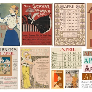 Months of the Year Vintage Ephemera: 12 Pages for Junk Journals ...