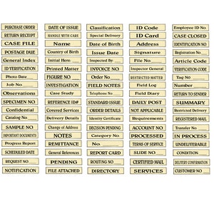 Label Ephemera: Vintage Look Official Wording Labels (digital Download ...