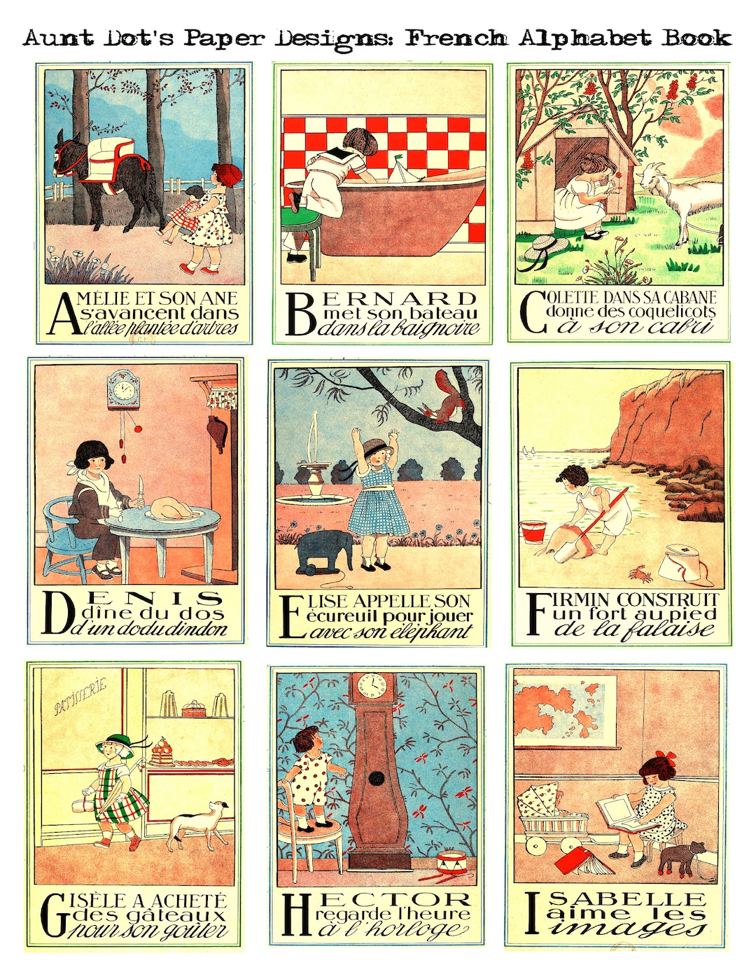 French Alphabet Book 3 Pages of Colorful Abcs for Journals, Cards ...