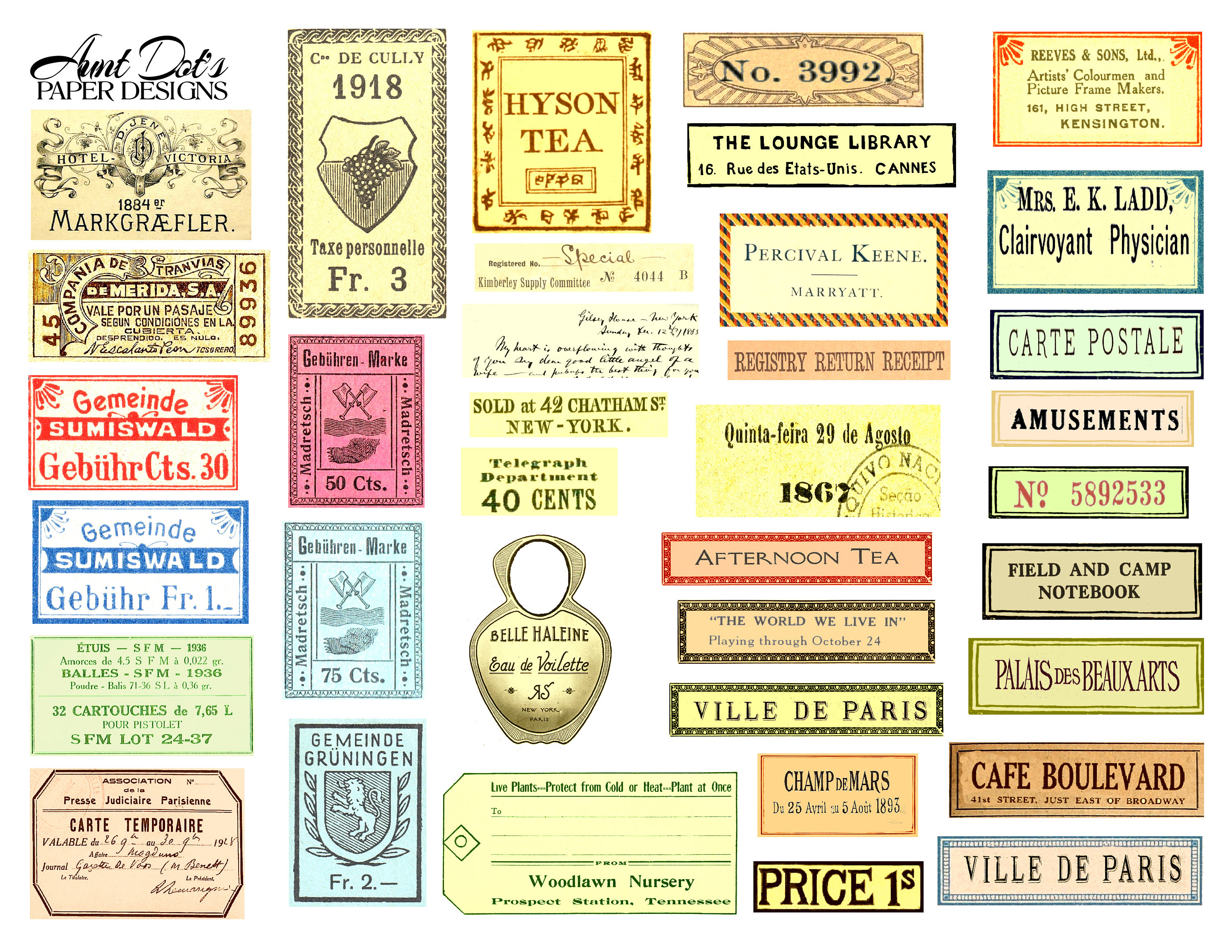 Random Vintage Labels 3 Pages of Embellishments for Junk Journals ...