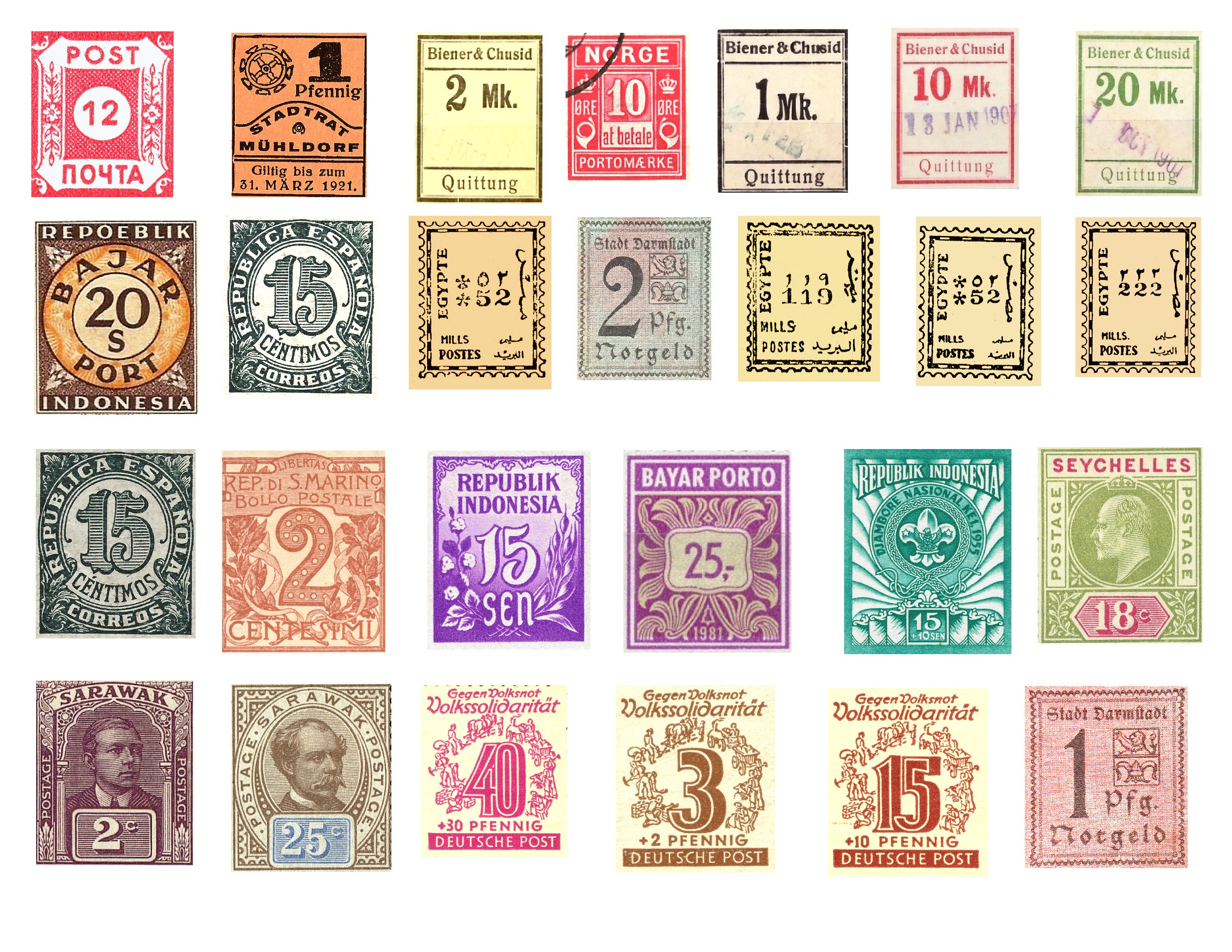 Vintage Number Stamps 3 Pages of Vintage Images for Junk Journals ...