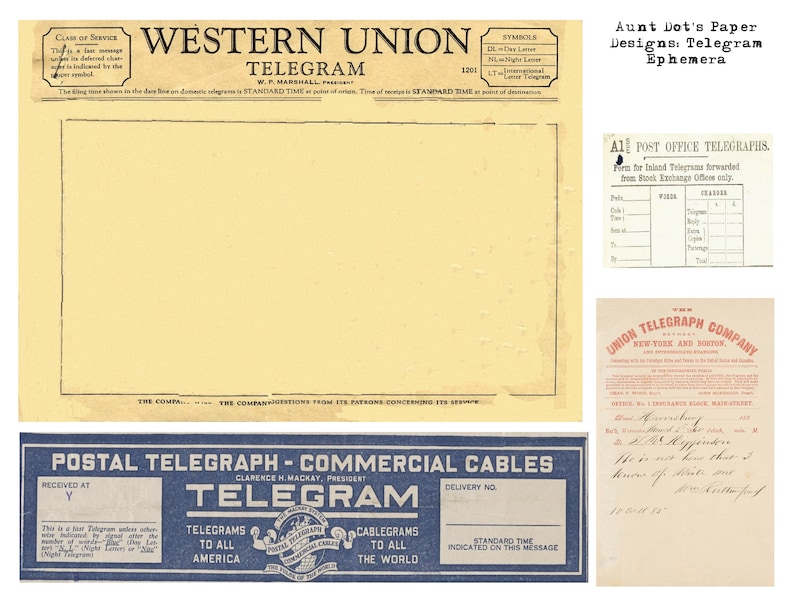 Telegram Ephemera Digital Kit: Junk Journal Papercrafts (digital ...