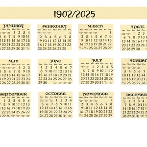 1902/2025 Calendar Ephemera: Vintage Images for Journals (digital ...
