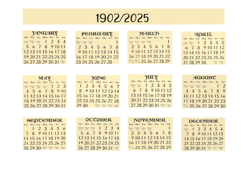 1902/2025 Calendar Ephemera: Vintage Images for Journals (digital ...