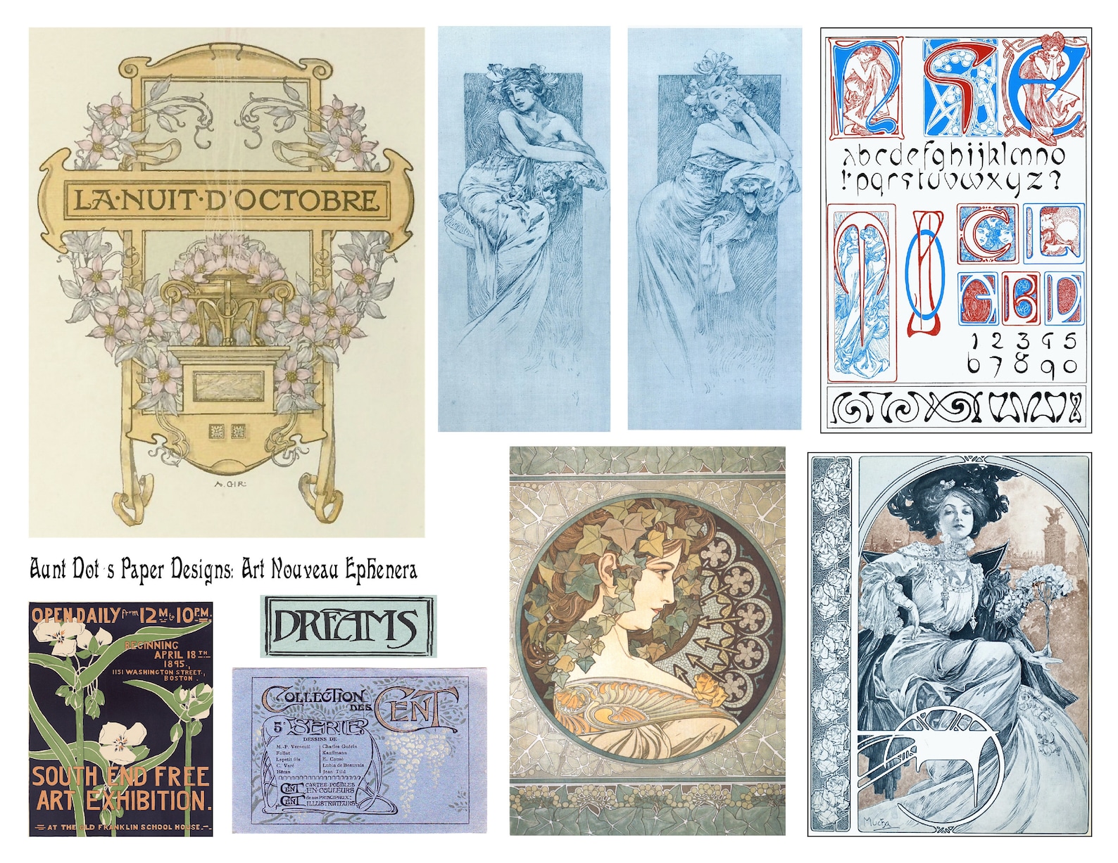 Art Nouveau Ephemera 10 Pages of Vintage Images for Junk - Etsy