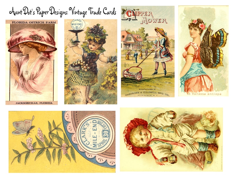 Vintage Trade Cards 8 Pages of Digital Images for Journals - Etsy