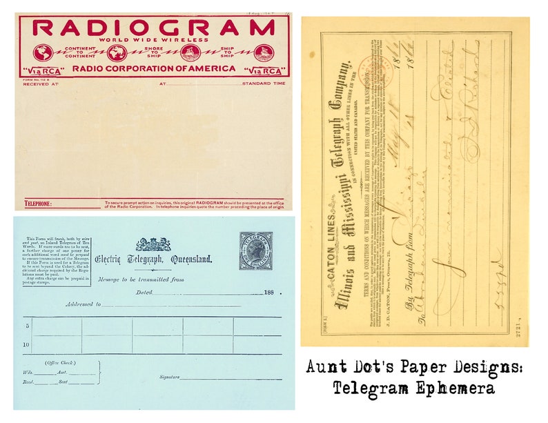 Telegram Ephemera Digital Kit: Junk Journal Papercrafts (digital ...