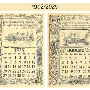 1902/2025 Calendar Ephemera: Vintage Images for Journals (digital ...