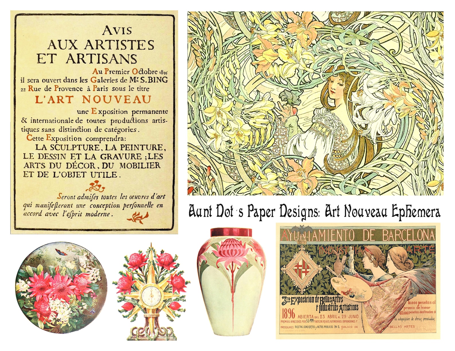 Art Nouveau Ephemera 10 Pages of Vintage Images for Junk - Etsy
