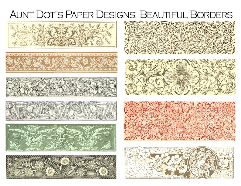 Border Designs: Vintage Ephemera for Junk Journals (digital Download ...