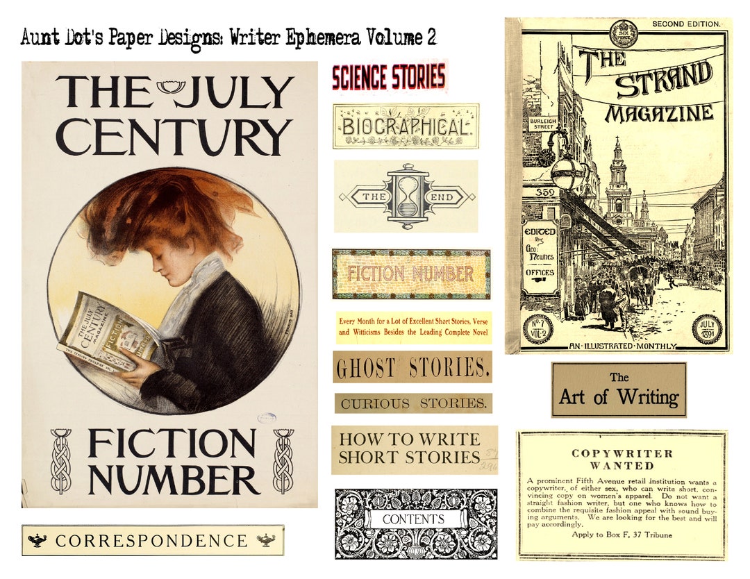 Writer Ephemera: Vintage 1800s-1900s Images (digital Download) - Etsy