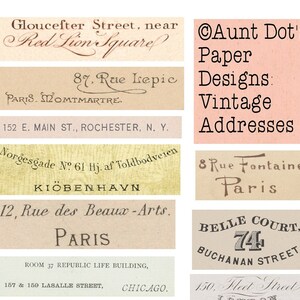 Addresses Vintage Ephemera for Junk Journals, Card-making, Scrapbooks ...