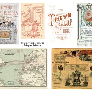 Telegram, Telegraph Ephemera 10-page Digital Kit With 2 Surprise Bonus ...