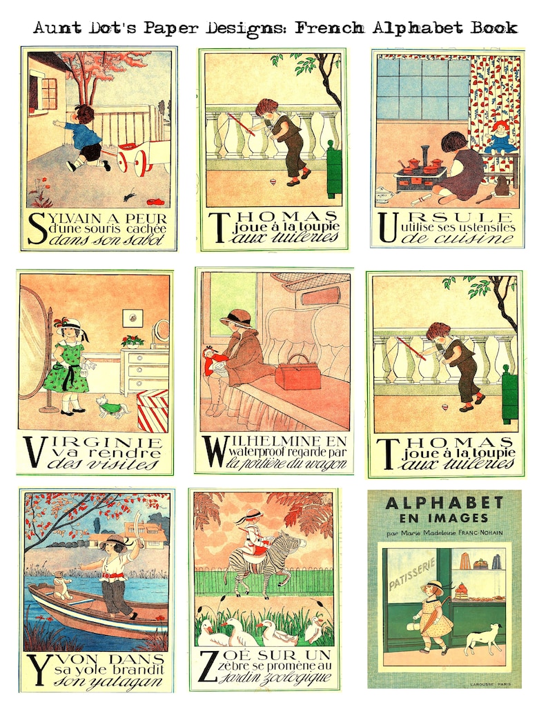 French Alphabet Book 3 Pages of Colorful Abcs for Journals, Cards ...
