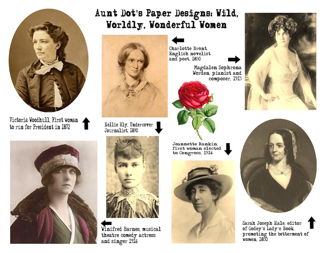 Wild, Worldly, Wonderful Women in History Ephemera 4 Pages for Journals ...