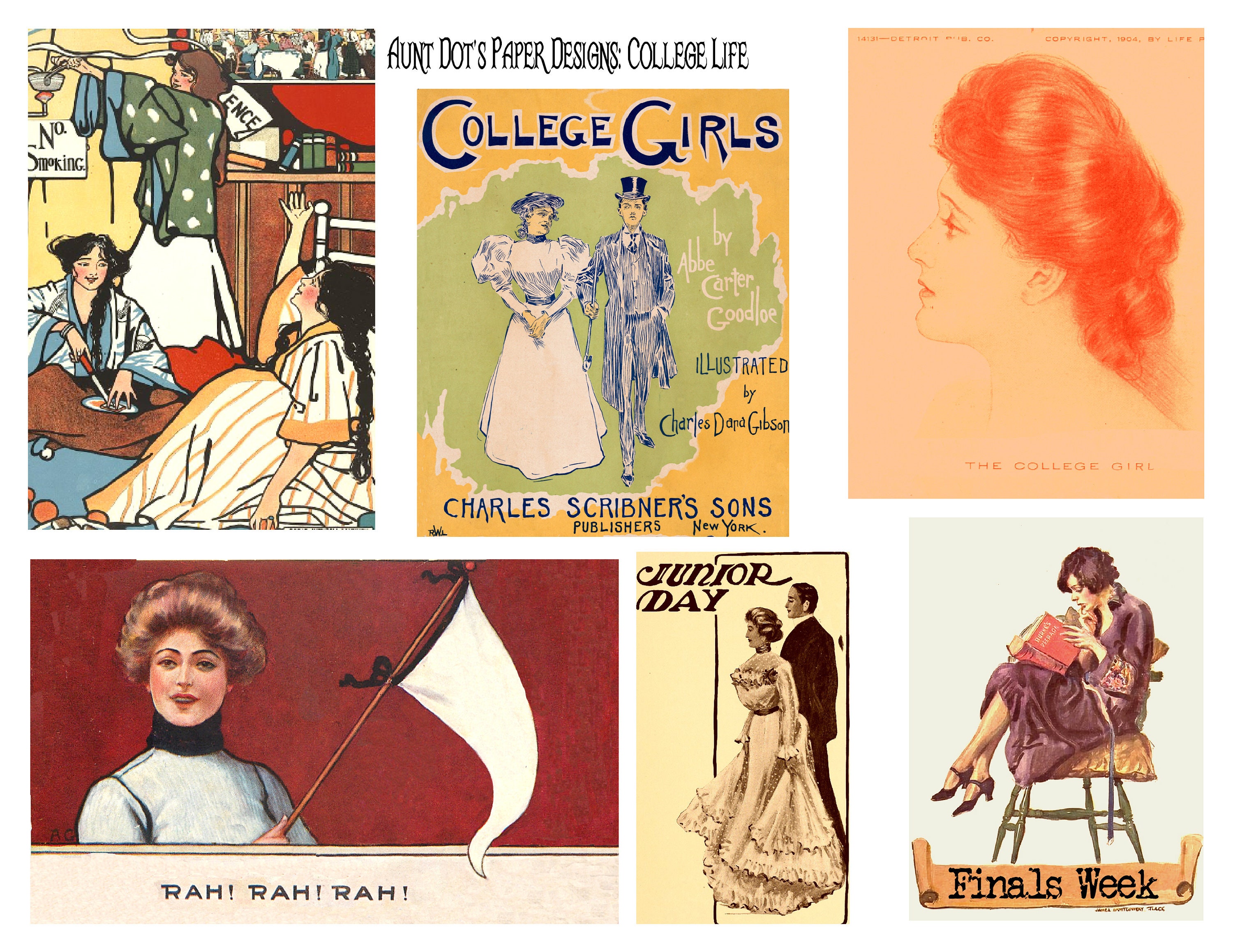 Vintage College Life Ephemera 8 Pages of Vintage Images for - Etsy