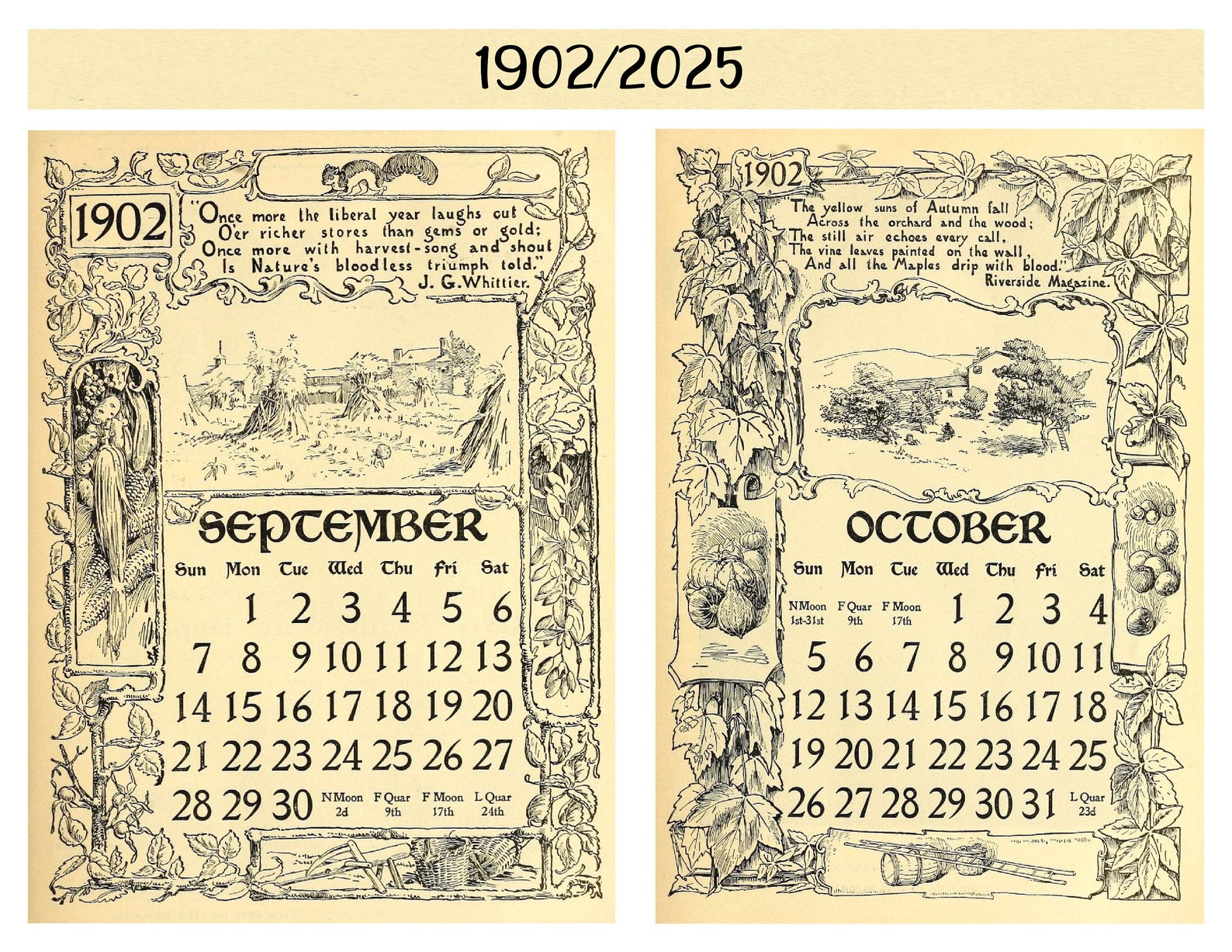1902/2025 Calendar Ephemera: Vintage Images for Journals (digital ...