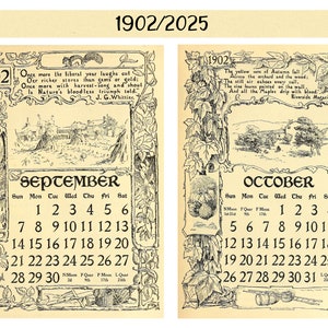 1902/2025 Calendar Ephemera: Vintage Images for Journals (digital ...