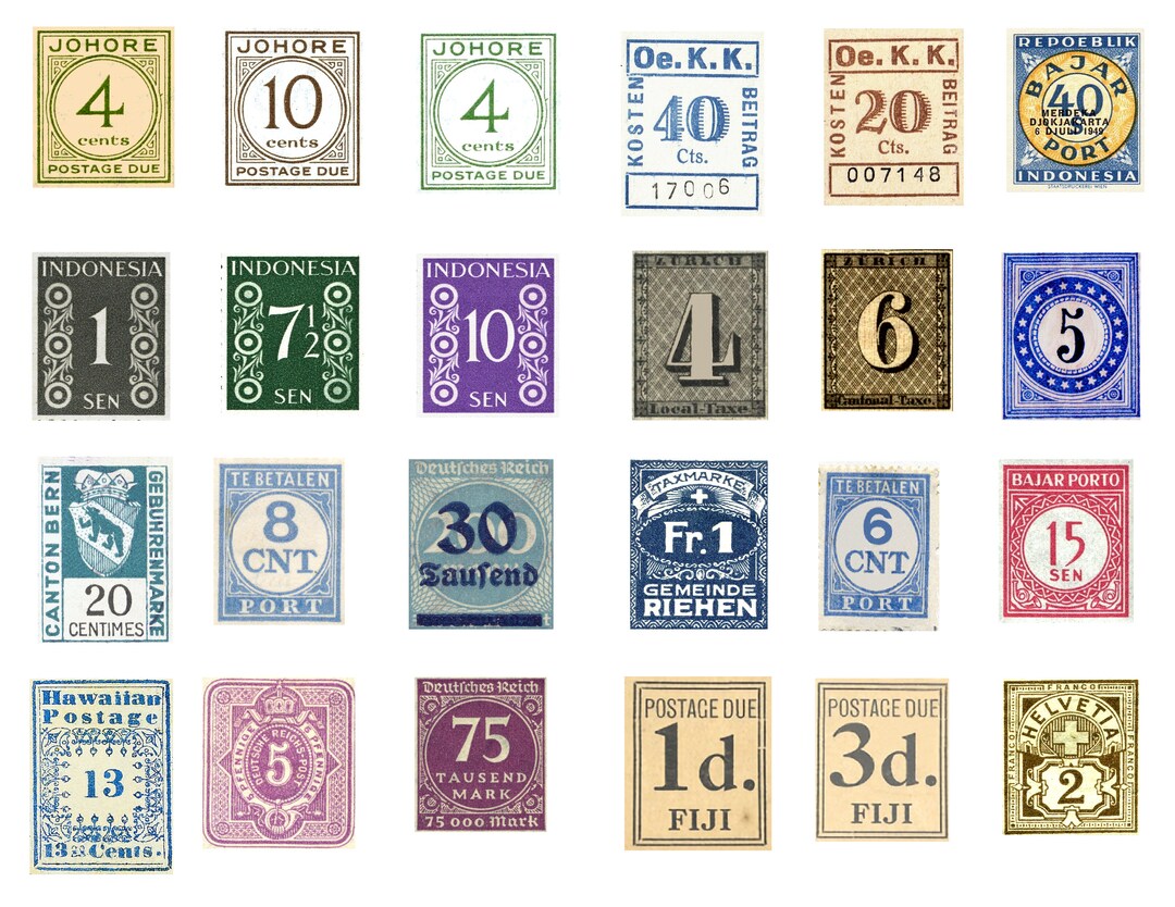 Number Stamps: Vintage Ephemera for Junk Journals (digital Download) - Etsy