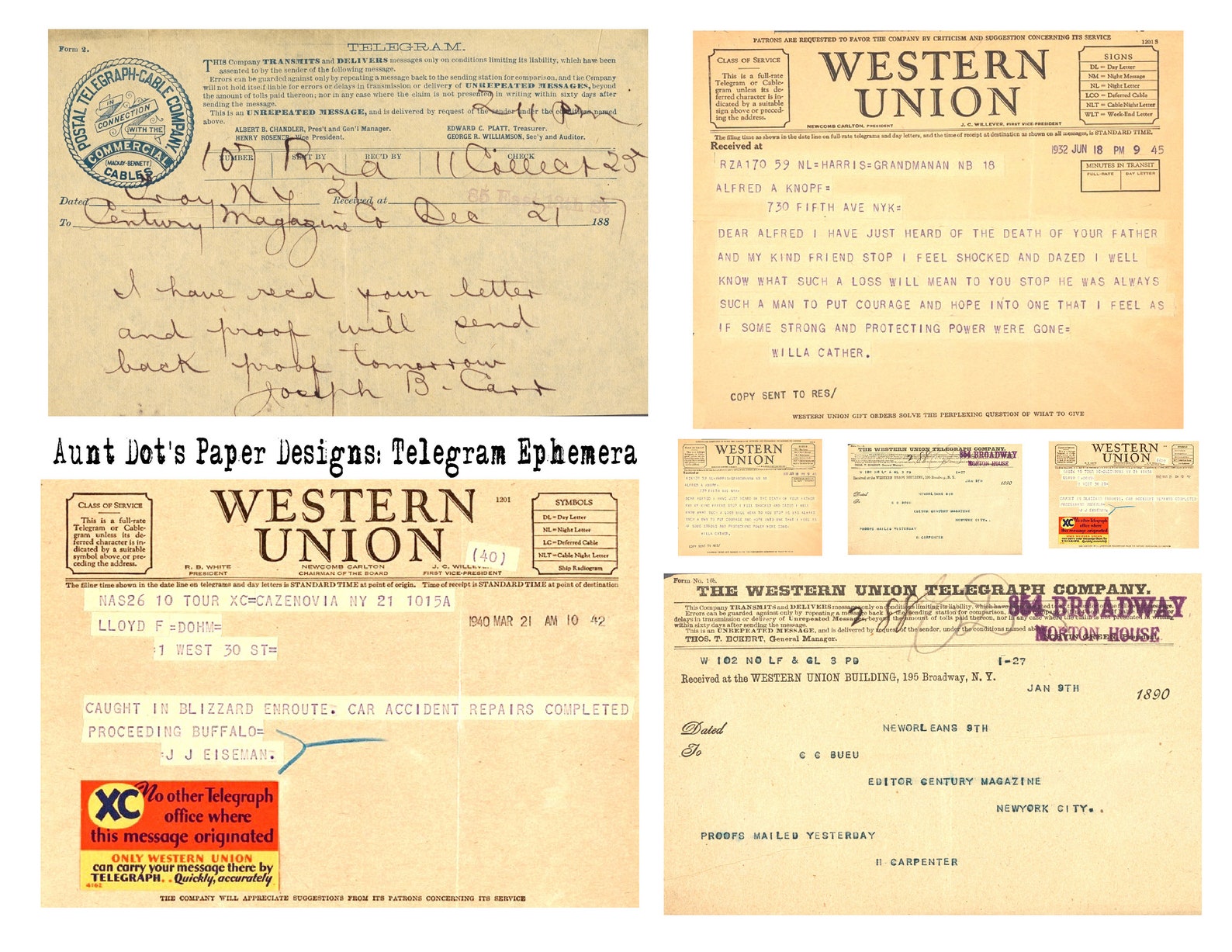 Telegram Telegraph Ephemera 10-page Digital Kit With 2 - Etsy