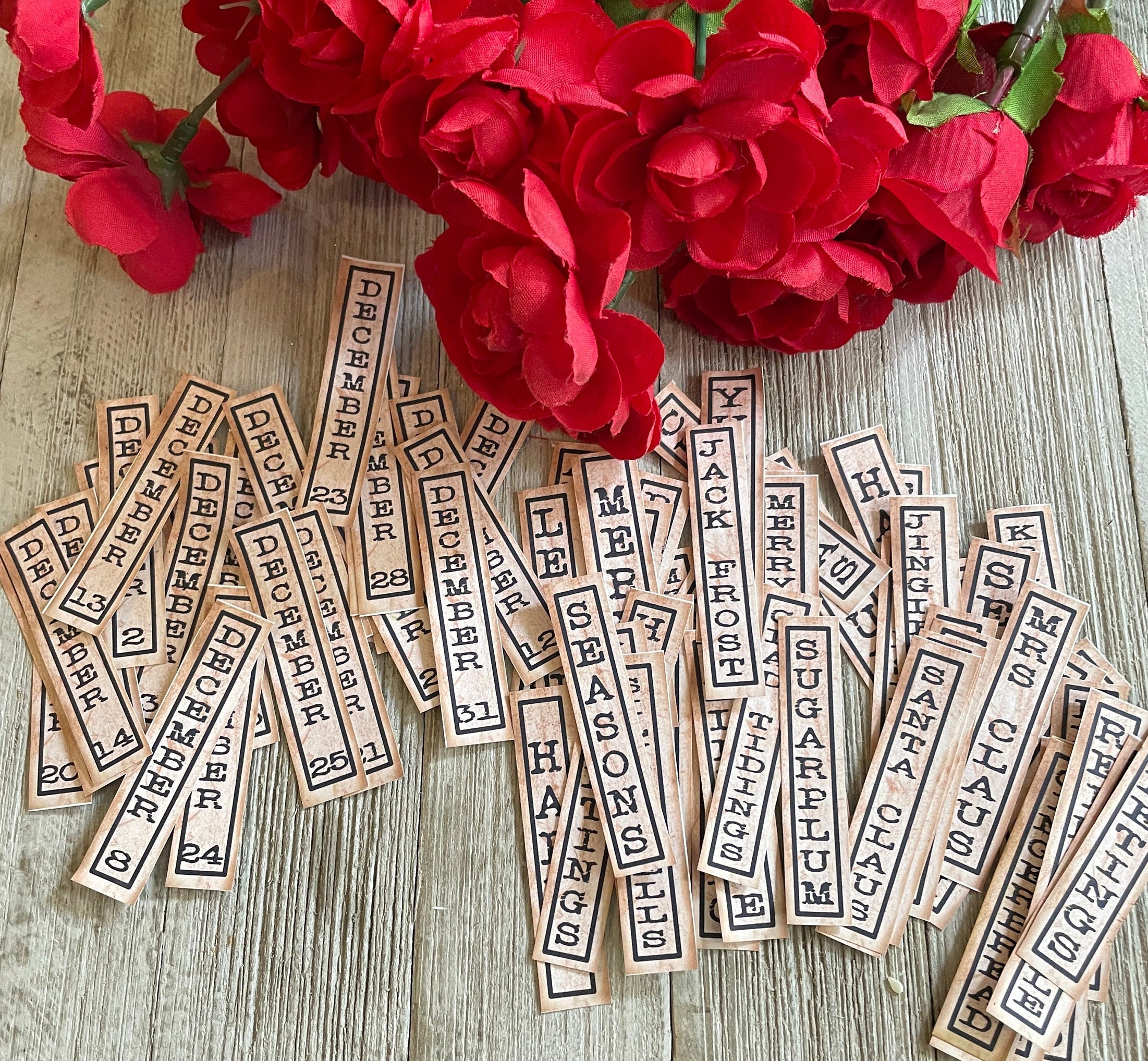 December Daily Dates and Christmas Words and Phrases for Junk Journals ...