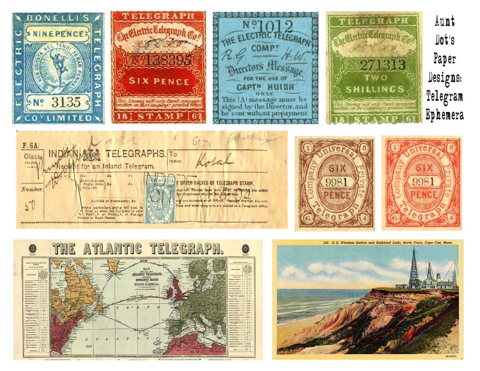 Telegram Telegraph Ephemera 10-page Digital Kit With 2 - Etsy