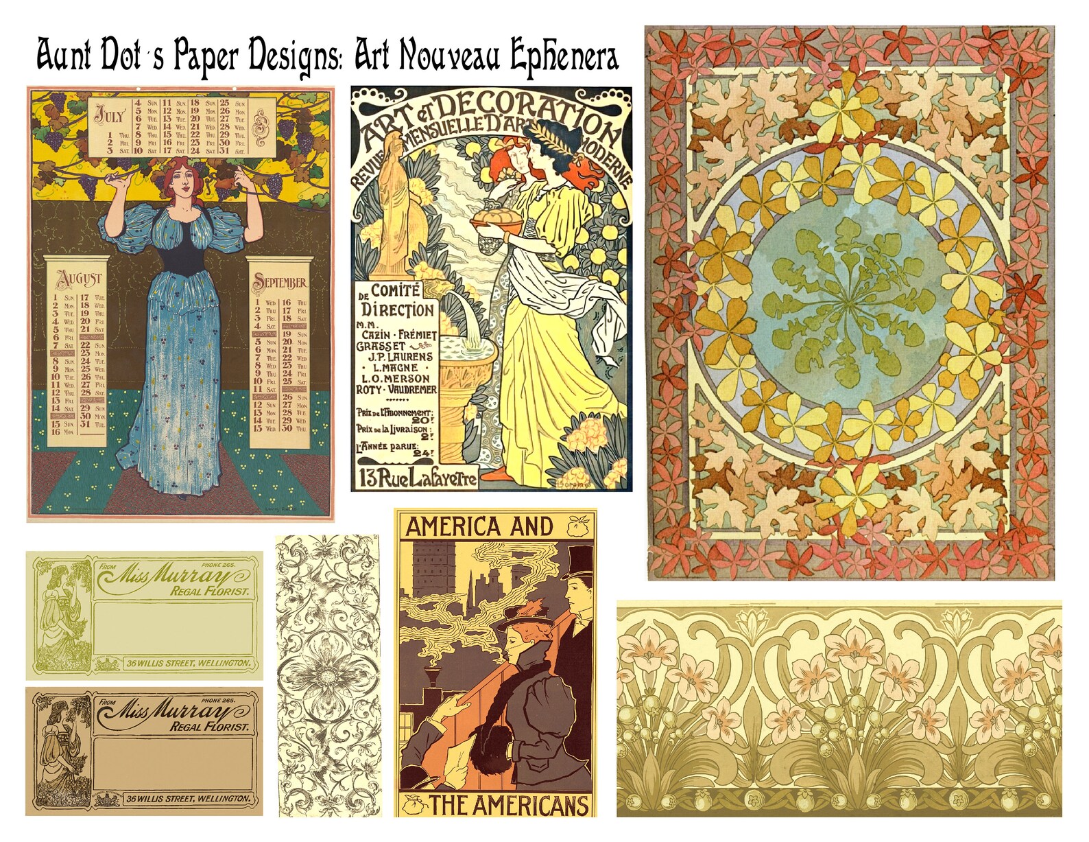 Art Nouveau Ephemera 10 Pages of Vintage Images for Junk - Etsy