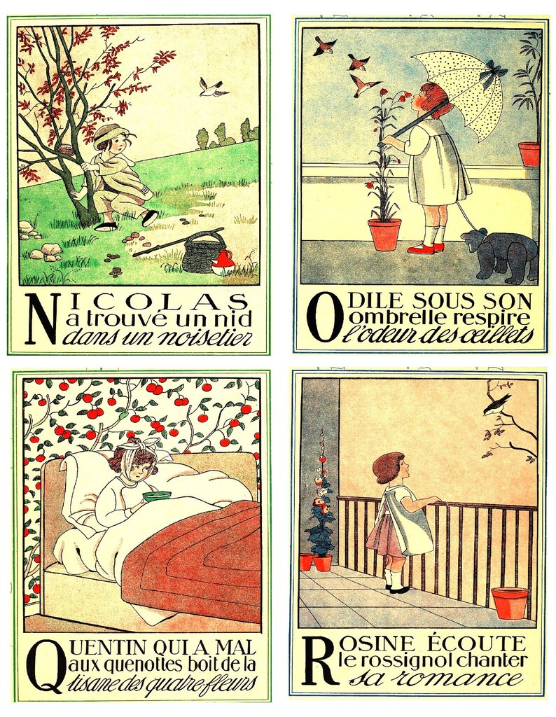 French Alphabet Book 3 Pages of Colorful Abcs for Journals, Cards ...